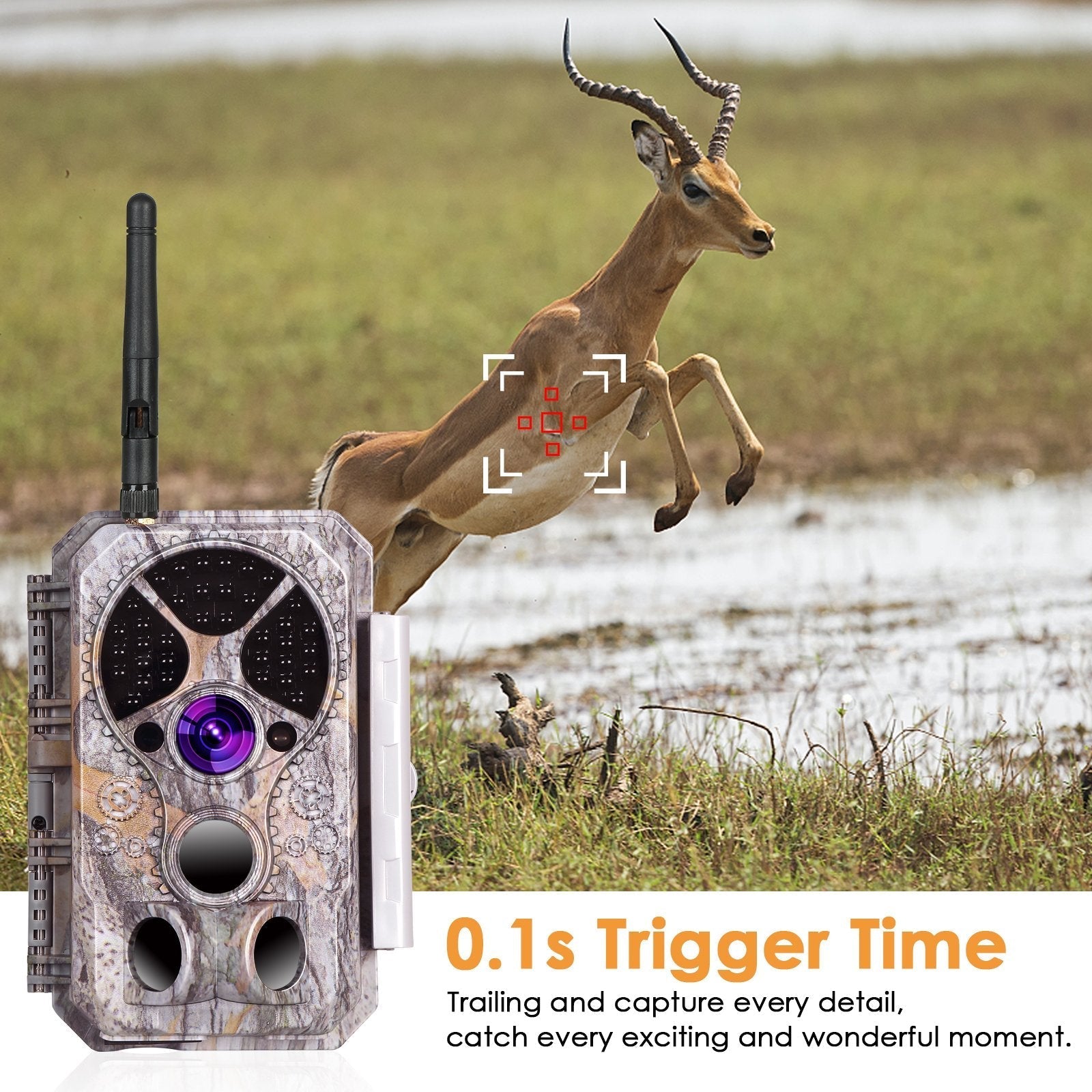 2-Pack Bluetooth Wireless WIFI Game Trail Cameras for Animal Observati