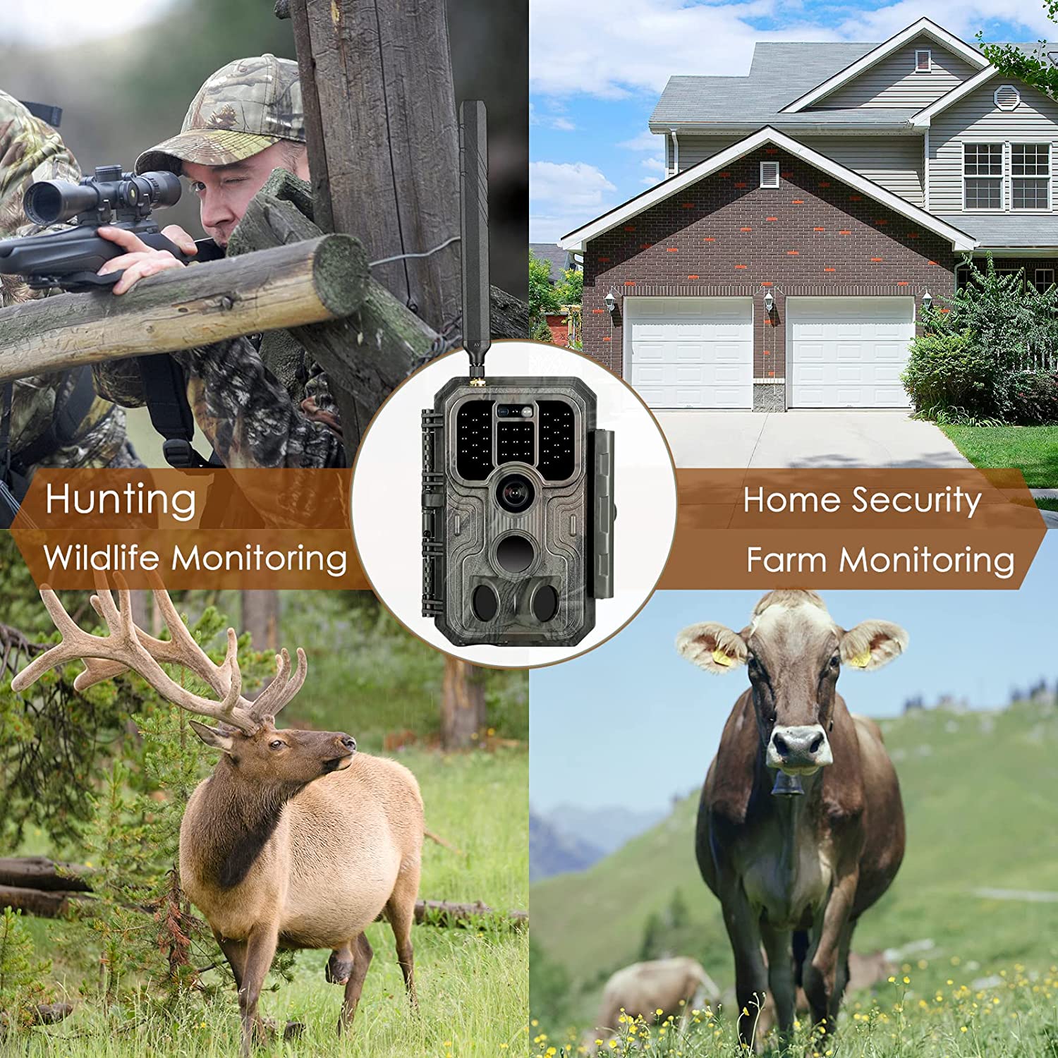 4G LTE Cellular Wildlife Trail Camera 32MP 1296P 100ft No Glow Night V
