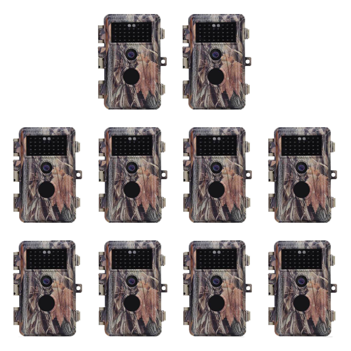 10-Pack Trail Animal Field Cameras 64MP 1296P MP4 Motion Activated Wat