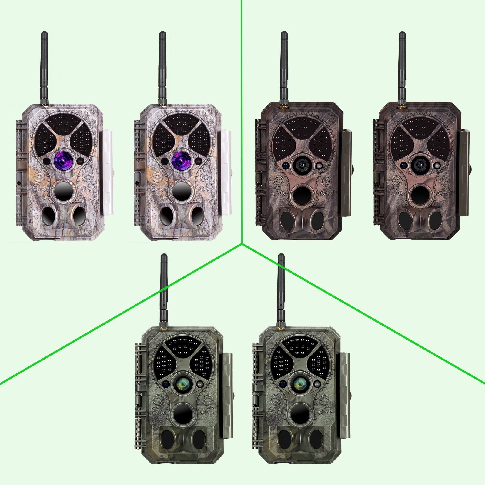 2-Pack Bluetooth Wireless WIFI Game Trail Cameras for Animal Observati